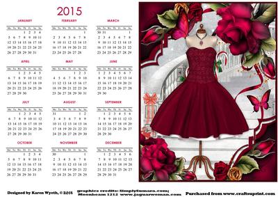 An Elegant Christmas Dress Calender Card - CUP476167_1056 | Craftsuprint