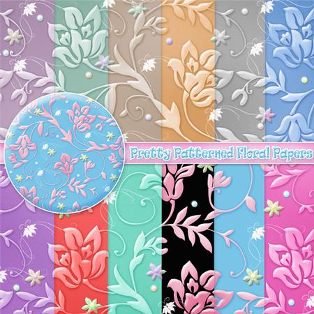 Pretty Patterned Floral Papers - CUP521698_1056 | Craftsuprint