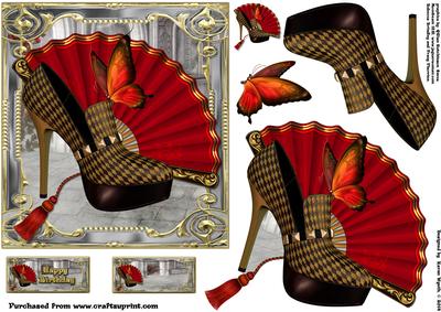 Pretty Shoe Fan Flutter - CUP534766_1056 | Craftsuprint