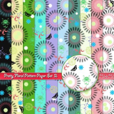 Pretty Floral Pattern Paper Set 2 - CUP595920_1056 | Craftsuprint