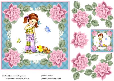 Cute Girl Floral Topper - CUP679804_1056 | Craftsuprint