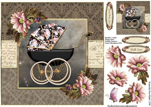 Floral Elegance Pram Topper - CUP725529_1056 | Craftsuprint