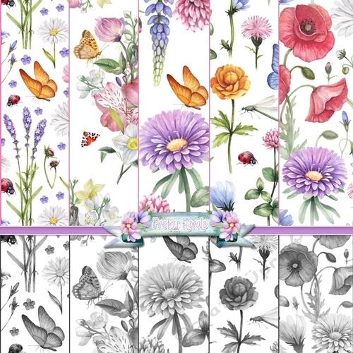 Pretty Florals Paper Set - CUP782468_1056 | Craftsuprint