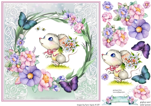 Simply Floral Lil Scurry Mouse - CUP790375_1056 | Craftsuprint