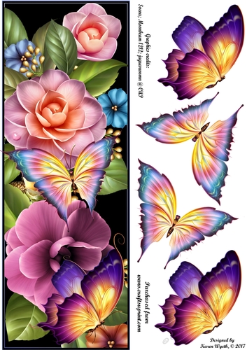 Floral Blooms Pretty DL Topper - CUP790665_1056 | Craftsuprint