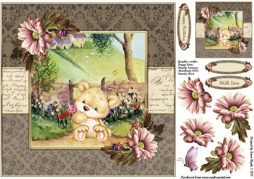 Pretty Moments Sweet Teddy Flutter - CUP899174_1056 | Craftsuprint