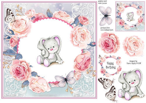 Floral Flutterby Lil Bunny - CUP915190_1056 | Craftsuprint