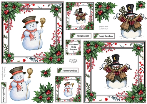 Christmas Holly Toppers 2 - CUP987913_1056 | Craftsuprint