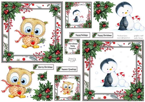 Christmas Holly Toppers 4 - CUP987922_1056 | Craftsuprint