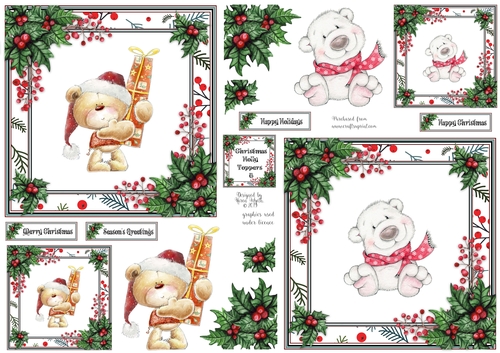 Christmas Holly Toppers 6 - CUP988166_1056 | Craftsuprint