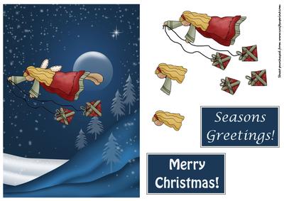 Flying Christmas Angel with Gifts - CUP277755_1488 | Craftsuprint