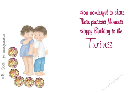 Twin Girl & Boy Birthday Insert - CUP1040477_3369 | Craftsuprint