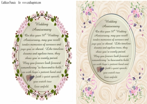 50th Wedding Anniversary Insert Toppers - CUP1071693_3369 | Craftsuprint