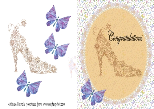 Congratulations flowery shoe - CUP754487_3369 | Craftsuprint