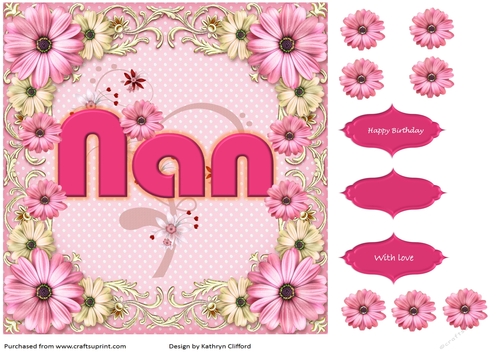 Nan pink floral - CUP870515_2340 | Craftsuprint
