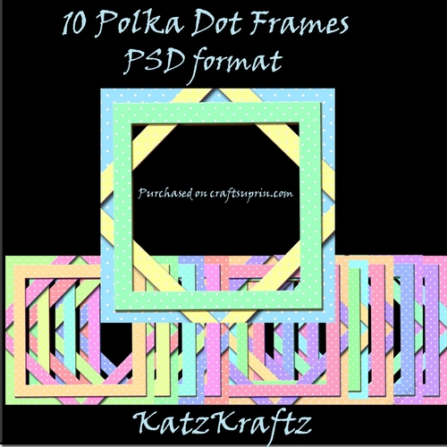 10 Polka Dot Frames - CUP765569_77860 | Craftsuprint