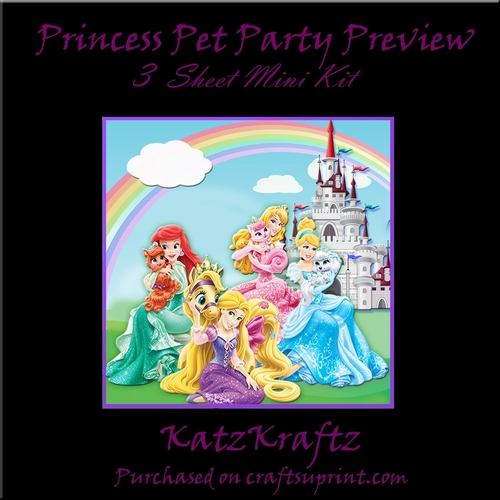 Princess Pet Party Card front 3 Sheet mini Kit - CUP766038_77860 ...