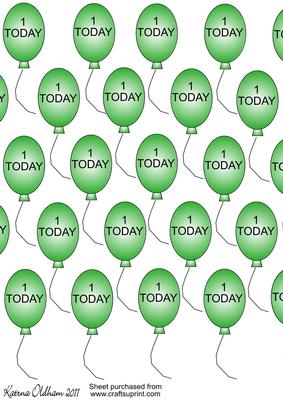 Birthday Balloon Backing Paper Green - CUP186929_736 | Craftsuprint