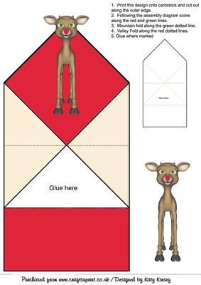 Rudolph the Reindeer Pop Up Spring Card - CUP112922_572 | Craftsuprint