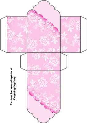 Pink Lace Tag Gift Box - CUP115352_572 | Craftsuprint