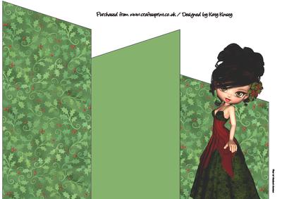 Princess Poinsettia Cascade Card - CUP119522_572 | Craftsuprint