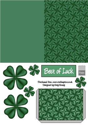 Good Luck Four Leaf Clover Pocket Card - CUP120216_572 | Craftsuprint