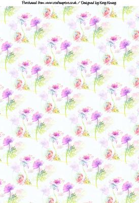 Watercolour Flowers Backing Paper - CUP121320_572 | Craftsuprint