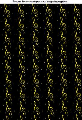 Golden Treble Clefs Music Backing Paper - CUP121914_572 | Craftsuprint
