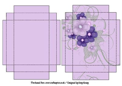 Lilac Floral Bouquet Gift Box with Lid - CUP122869_572 | Craftsuprint