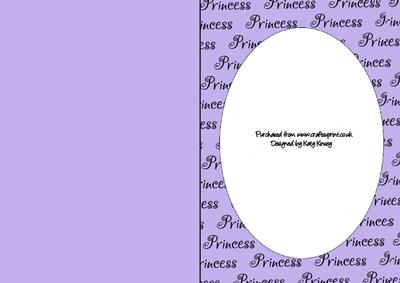 Princess Wording Oval Aperture Card in Lilac - CUP149622_572 | Craftsuprint