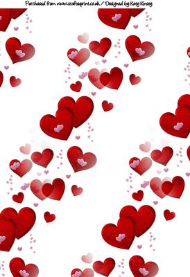 Red Valentines Hearts Backing Paper - CUP169306_572 | Craftsuprint