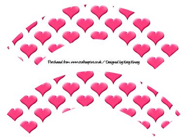 Bright Pink Hearts Cupcake Wrappers - CUP173971_572 | Craftsuprint