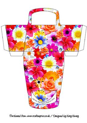 Floral Explosion 3D Handbag Shaped Gift Box - CUP204783_572 | Craftsuprint