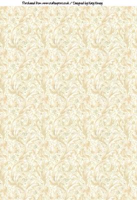 Cream Swirl Leaves Backing Paper - CUP209262_572 | Craftsuprint
