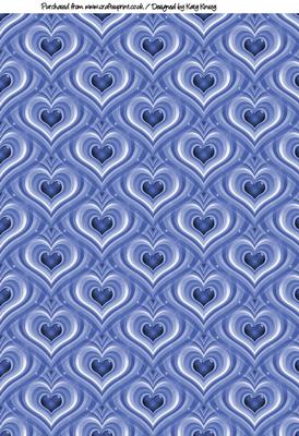 Love Hearts Backing Paper in Blue - CUP254389_572 | Craftsuprint