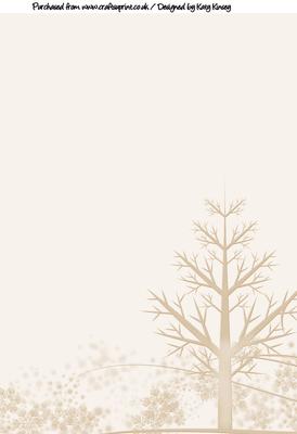 Winter Tree with Snowflakes A4 Backing Paper in Brown - CUP271725_572 ...