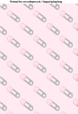 Nappy Diaper Pins in Pink A4 Backing Paper - CUP299728_572 | Craftsuprint