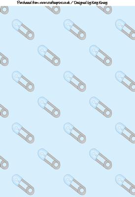 Nappy Diaper Pins in Blue A4 Backing Paper - CUP299729_572 | Craftsuprint