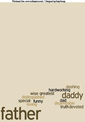 Dearest Dad A4 Backing Paper in Brown - CUP330670_572 | Craftsuprint