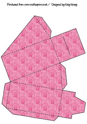 Bright Pink Roses Cake Slice Gift Box - CUP334569_572 | Craftsuprint