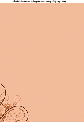 Heart Corner Spray A4 Backing Paper in Peach - CUP336370_572 | Craftsuprint