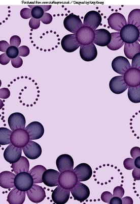 Purple Floral Border A4 Backing Paper - CUP358012_572 | Craftsuprint