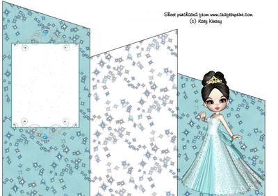 Princess Caelia Cascade Card Ice Blue - CUP48834_572 | Craftsuprint