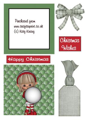 Christmas Elf with Snowball Shaker Card - CUP73003_572 | Craftsuprint