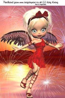 Ruby Angel A4 Card Front - CUP73720_572 | Craftsuprint