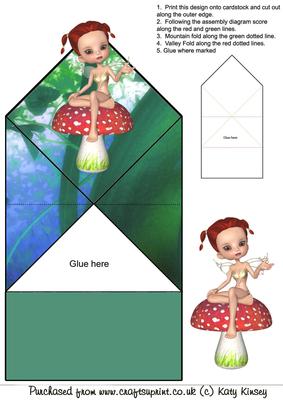 Cute Fairy on Toadstool Pop Up Spring Card 2 - CUP74394_572 | Craftsuprint