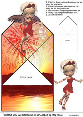 Ruby Angel Pop Up Spring Card - CUP89853_572 | Craftsuprint