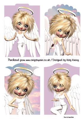 Angelina Guardian Angel Set of Four Tags - CUP90857_572 | Craftsuprint