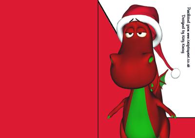 Christmas Welsh Dragon A5 Shaped Front Print & Fold Card - CUP92242_572 ...
