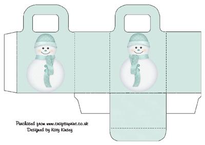 Cute Pastel Blue Snowman Gift Bag - CUP94877_572 | Craftsuprint